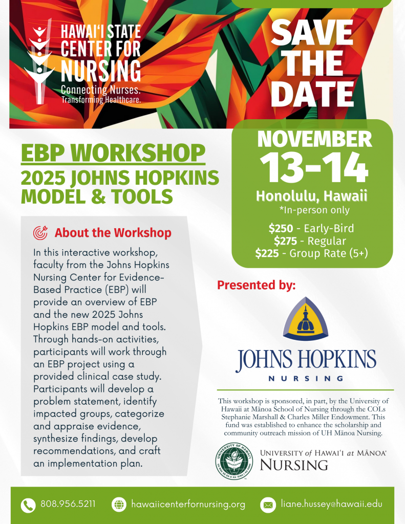 EBP Workshop: Introduction to the 2025 Johns Hopkins Model & Tools | Hawai‘i State Center for ...